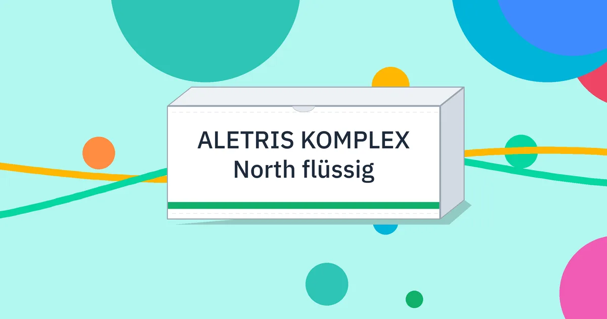 Symbolbild: Packung mit der Aufschrift ALETRIS KOMPLEX North flüssig (PZN 07353687) – Verfügbarkeit und Bezug in Apotheken in Frankfurt am Main