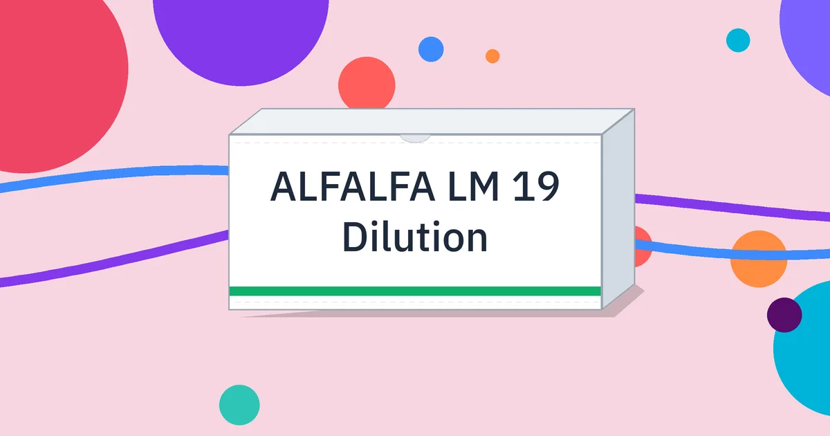 Symbolbild: Packung mit der Aufschrift ALFALFA LM 19 Dilution (PZN 13310245) – Verfügbarkeit und Bezug in Apotheken in Frankfurt am Main