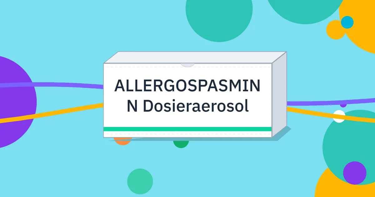 Symbolbild: Packung mit der Aufschrift ALLERGOSPASMIN N Dosieraerosol (PZN 00585012) – Verfügbarkeit und Bezug in Apotheken in Frankfurt am Main