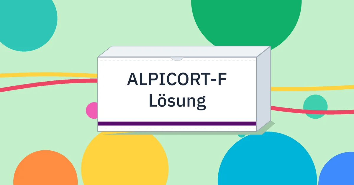 Symbolbild: Packung mit der Aufschrift ALPICORT-F Lösung (PZN 03482206) – Verfügbarkeit und Bezug in Apotheken in Frankfurt am Main