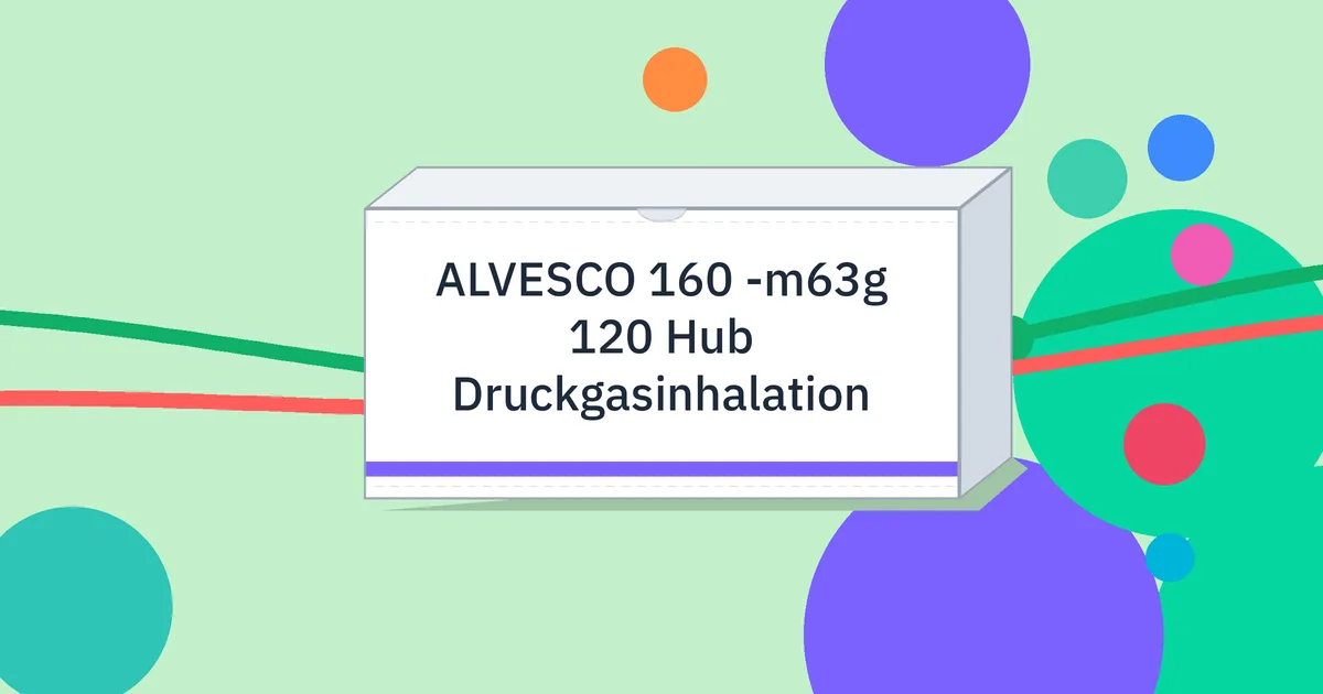 Symbolbild: Packung mit der Aufschrift ALVESCO 160 -m63g 120 Hub Druckgasinhalation (PZN 07753151) – Verfügbarkeit und Bezug in Apotheken in Frankfurt am Main