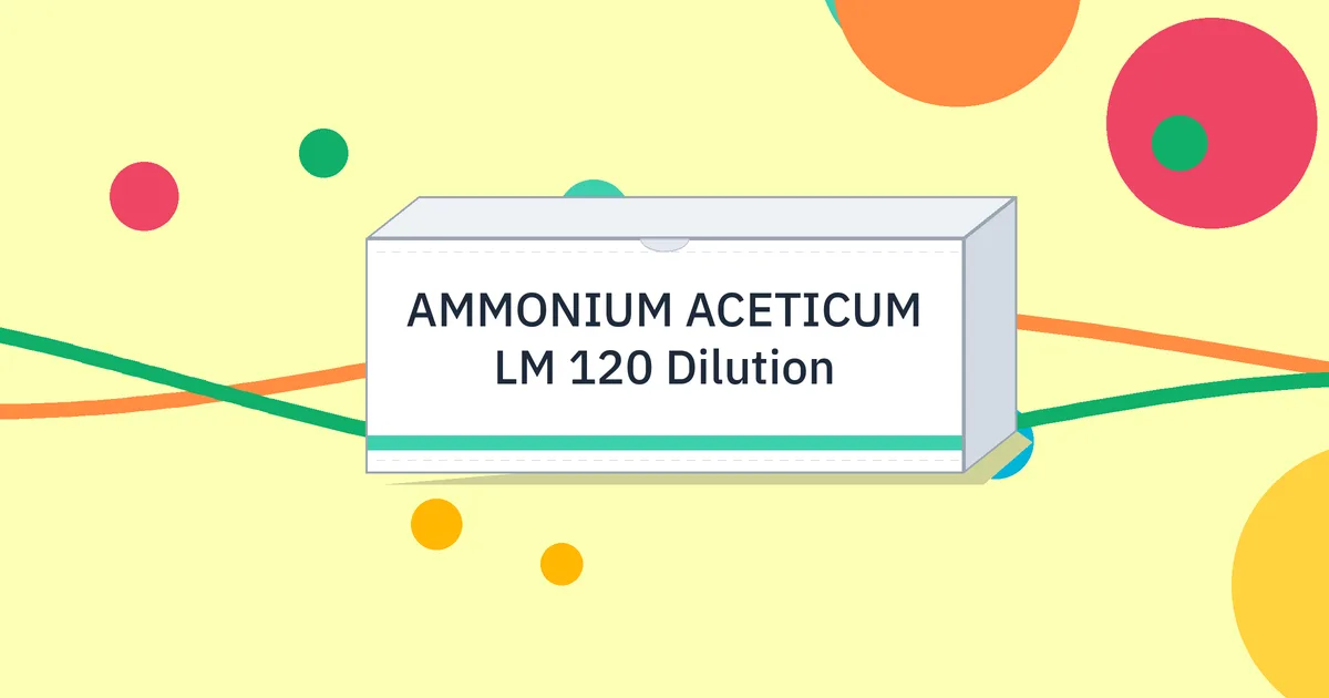 Symbolbild: Packung mit der Aufschrift AMMONIUM ACETICUM LM 120 Dilution (PZN 13319772) – Verfügbarkeit und Bezug in Apotheken in Frankfurt am Main