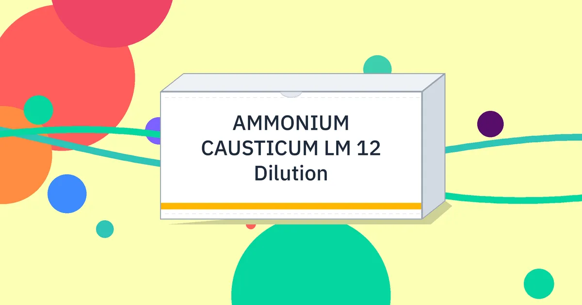 Symbolbild: Packung mit der Aufschrift AMMONIUM CAUSTICUM LM 12 Dilution (PZN 13320870) – Verfügbarkeit und Bezug in Apotheken in Frankfurt am Main