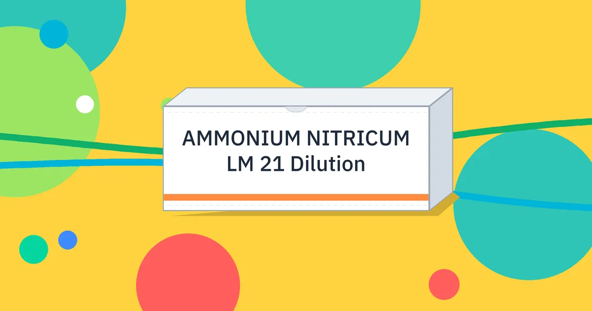 Symbolbild: Packung mit der Aufschrift AMMONIUM NITRICUM LM 21 Dilution (PZN 13321906) – Verfügbarkeit und Bezug in Apotheken in Frankfurt am Main