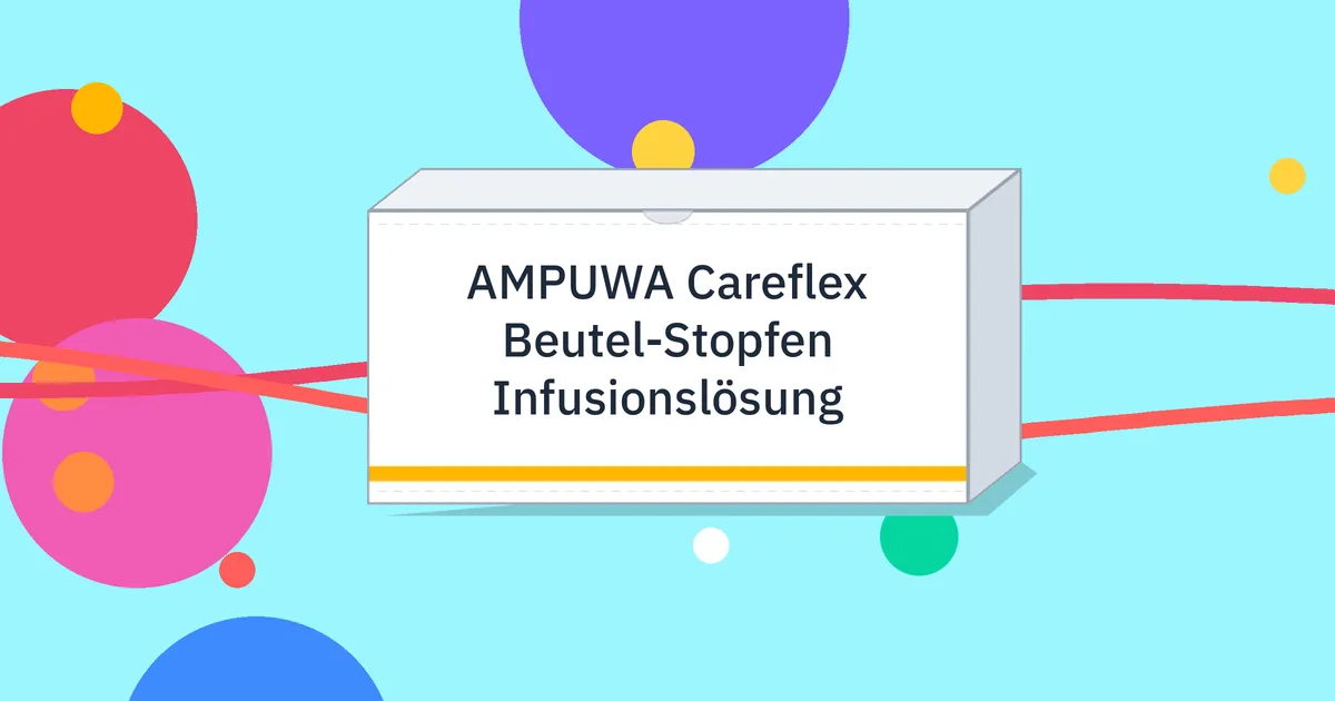 Symbolbild: Packung mit der Aufschrift AMPUWA Careflex Beutel-Stopfen Infusionslösung (PZN 00429447) – Verfügbarkeit und Bezug in Apotheken in Frankfurt am Main