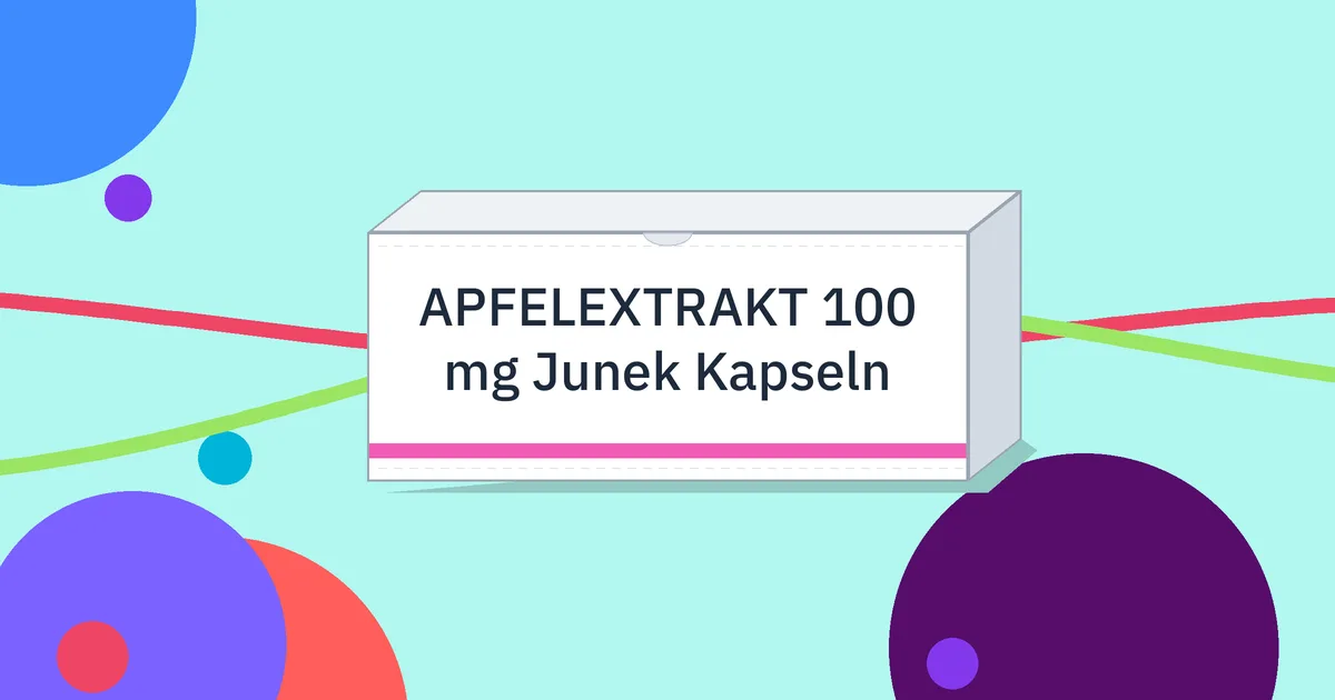 Symbolbild: Packung mit der Aufschrift APFELEXTRAKT 100 mg Junek Kapseln (PZN 10336497) – Verfügbarkeit und Bezug in Apotheken in Frankfurt am Main