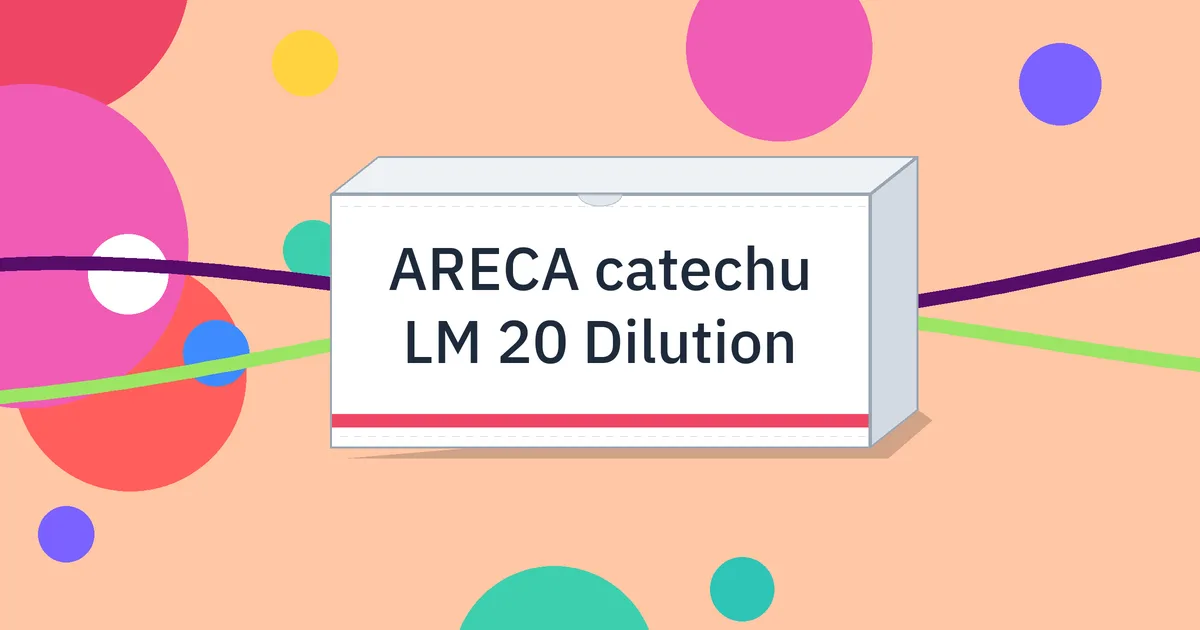 Symbolbild: Packung mit der Aufschrift ARECA catechu LM 20 Dilution (PZN 13388773) – Verfügbarkeit und Bezug in Apotheken in Frankfurt am Main