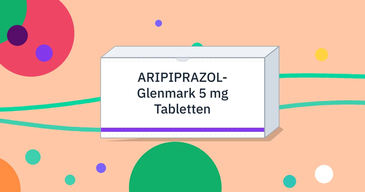Symbolbild: Packung mit der Aufschrift ARIPIPRAZOL-Glenmark 5 mg Tabletten (PZN 17279006) – Verfügbarkeit und Bezug in Apotheken in Frankfurt am Main