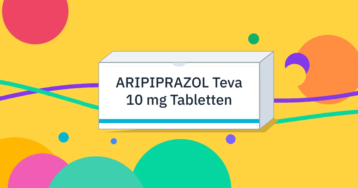 Symbolbild: Packung mit der Aufschrift ARIPIPRAZOL Teva 10 mg Tabletten (PZN 20027952) – Verfügbarkeit und Bezug in Apotheken in Frankfurt am Main