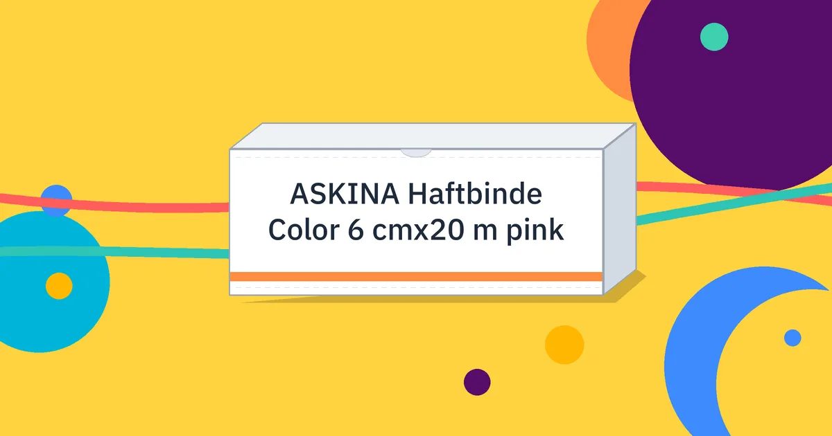 Symbolbild: Packung mit der Aufschrift ASKINA Haftbinde Color 6 cmx20 m pink (PZN 00882158) – Verfügbarkeit und Bezug in Apotheken in Frankfurt am Main