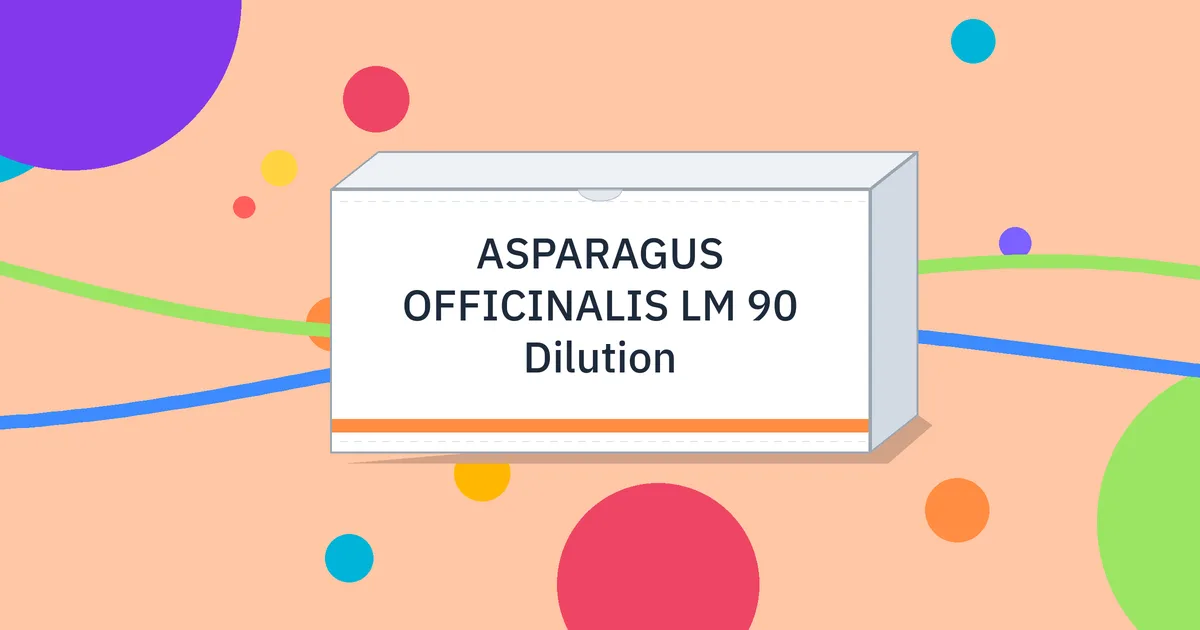 Symbolbild: Packung mit der Aufschrift ASPARAGUS OFFICINALIS LM 90 Dilution (PZN 13403395) – Verfügbarkeit und Bezug in Apotheken in Frankfurt am Main