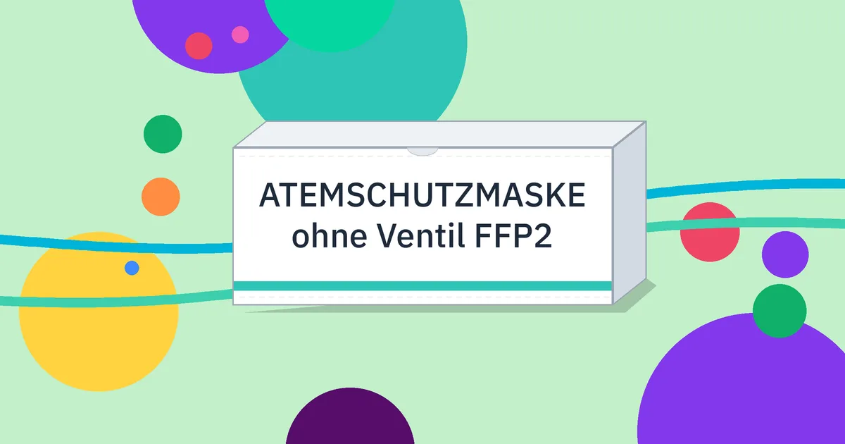 Symbolbild: Packung mit der Aufschrift ATEMSCHUTZMASKE ohne Ventil FFP2 (PZN 06495385) – Verfügbarkeit und Bezug in Apotheken in Frankfurt am Main