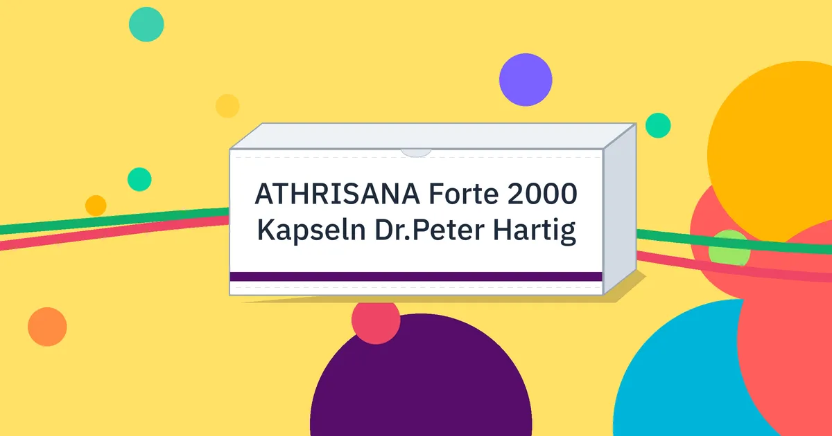 Symbolbild: Packung mit der Aufschrift ATHRISANA Forte 2000 Kapseln Dr.Peter Hartig (PZN 17309262) – Verfügbarkeit und Bezug in Apotheken in Frankfurt am Main