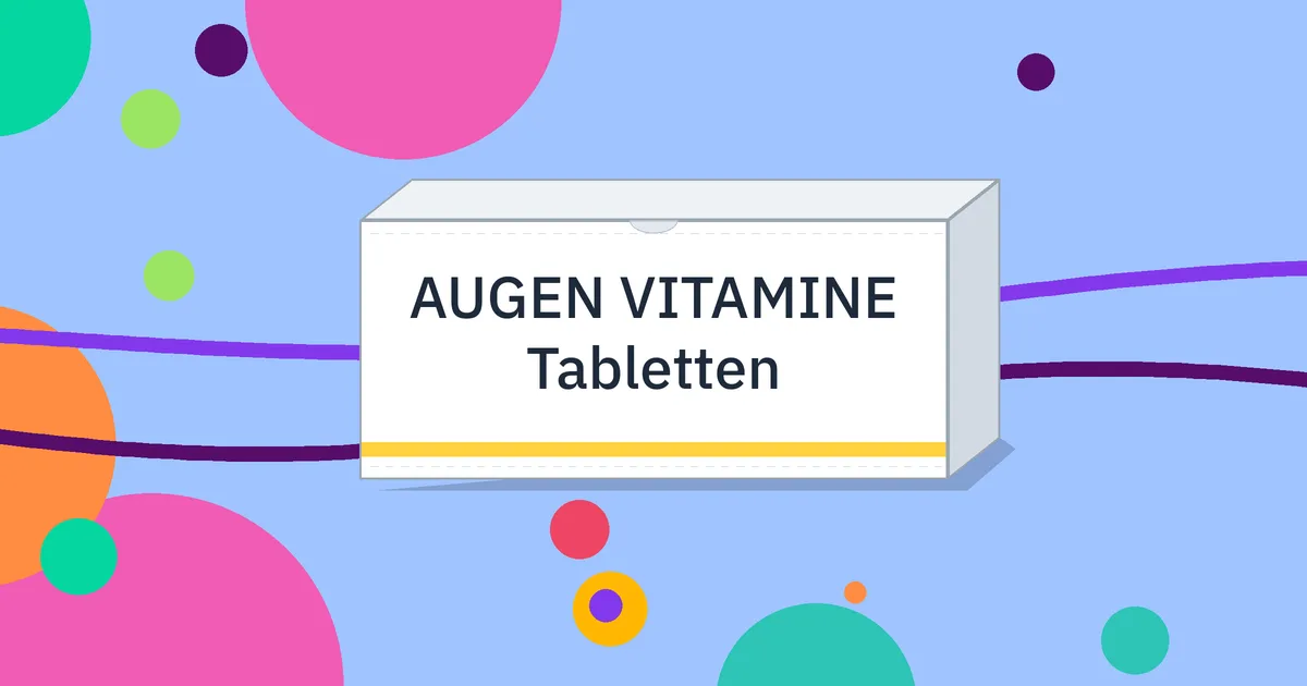 Symbolbild: Packung mit der Aufschrift AUGEN VITAMINE Tabletten (PZN 00799954) – Verfügbarkeit und Bezug in Apotheken in Frankfurt am Main