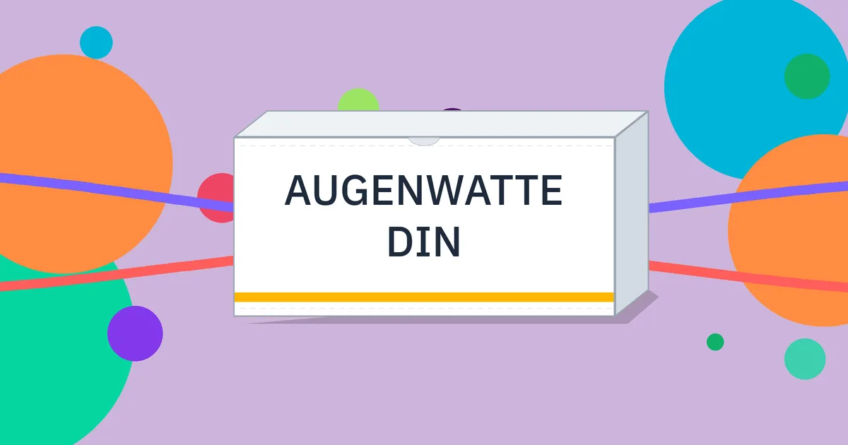 Symbolbild: Packung mit der Aufschrift AUGENWATTE DIN (PZN 01721902) – Verfügbarkeit und Bezug in Apotheken in Frankfurt am Main