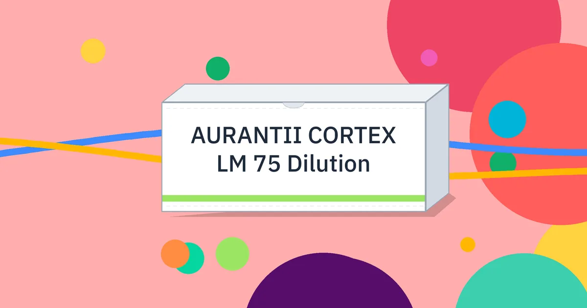 Symbolbild: Packung mit der Aufschrift AURANTII CORTEX LM 75 Dilution (PZN 13373553) – Verfügbarkeit und Bezug in Apotheken in Frankfurt am Main