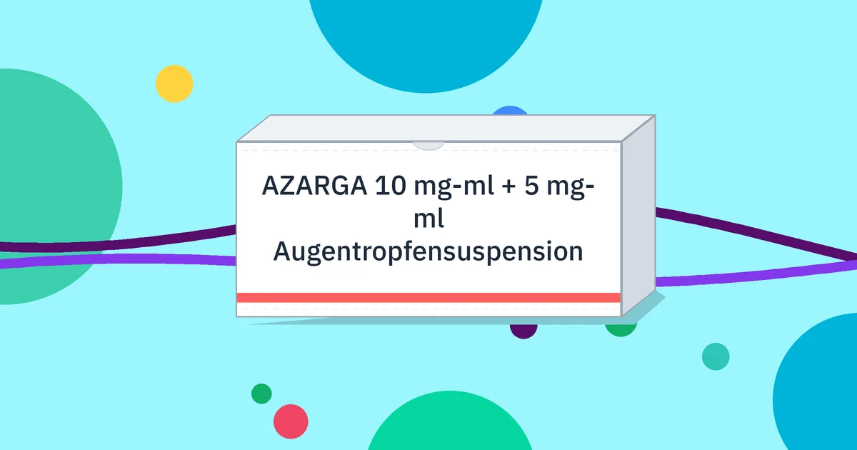 Symbolbild: Packung mit der Aufschrift AZARGA 10 mg-ml + 5 mg-ml Augentropfensuspension (PZN 20039375) – Verfügbarkeit und Bezug in Apotheken in Frankfurt am Main