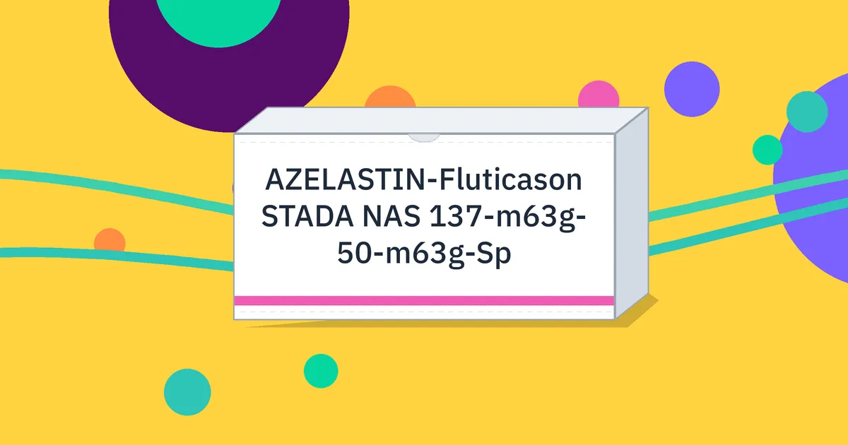Symbolbild: Packung mit der Aufschrift AZELASTIN-Fluticason STADA NAS 137-m63g-50-m63g-Sp (PZN 19848230) – Verfügbarkeit und Bezug in Apotheken in Frankfurt am Main