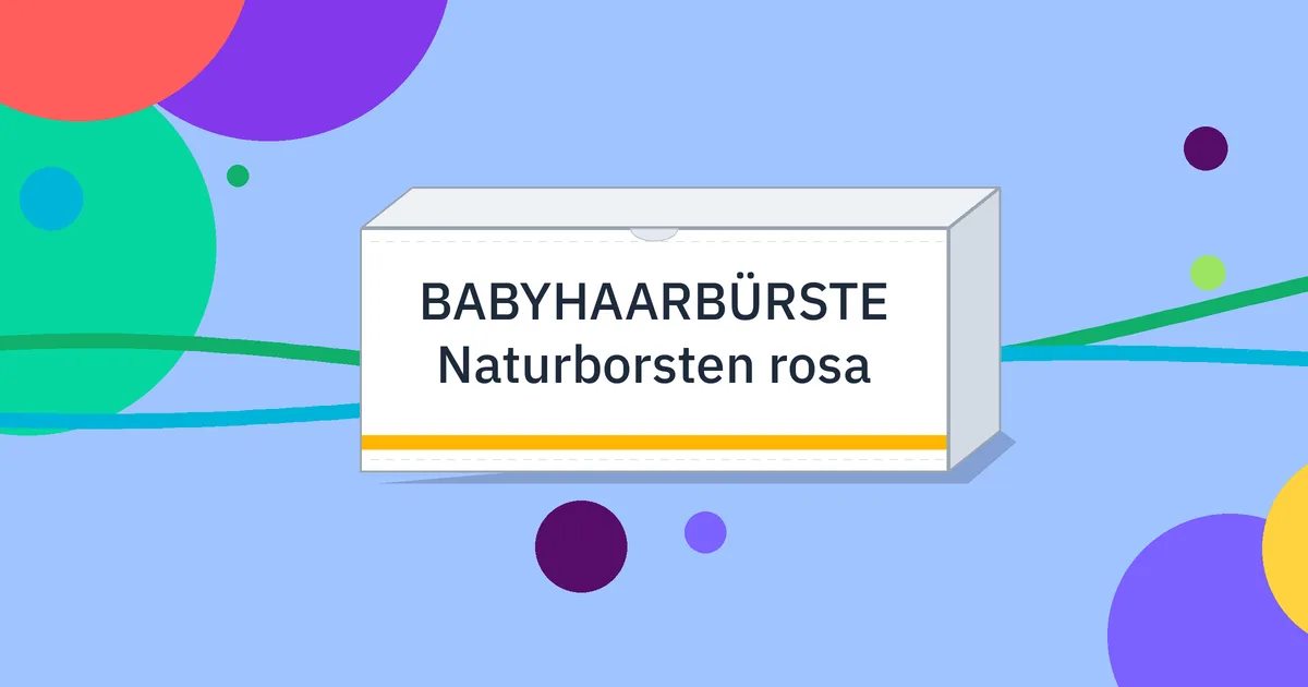 Symbolbild: Packung mit der Aufschrift BABYHAARBÜRSTE Naturborsten rosa (PZN 01724616) – Verfügbarkeit und Bezug in Apotheken in Frankfurt am Main