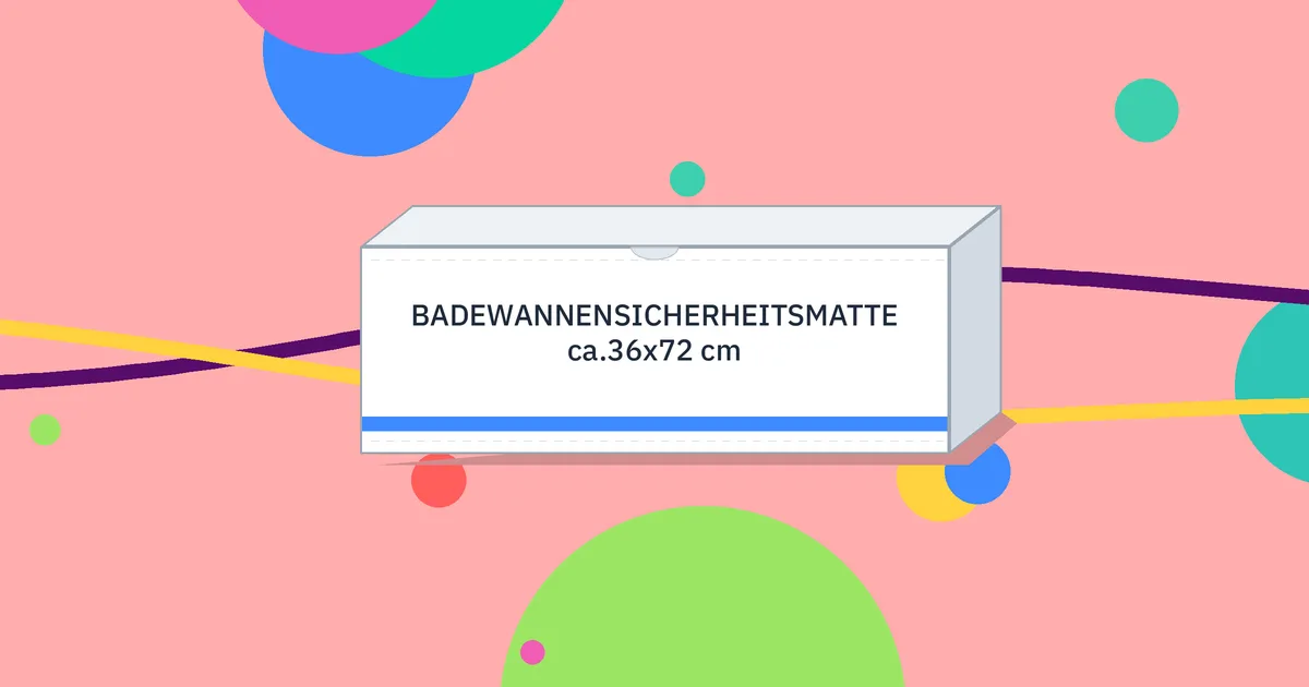 Symbolbild: Packung mit der Aufschrift BADEWANNENSICHERHEITSMATTE ca.36x72 cm (PZN 06492004) – Verfügbarkeit und Bezug in Apotheken in Frankfurt am Main