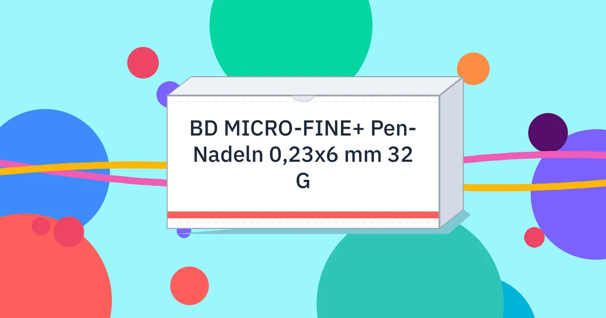 Symbolbild: Packung mit der Aufschrift BD MICRO-FINE+ Pen-Nadeln 0,23x6 mm 32 G (PZN 19226907) – Verfügbarkeit und Bezug in Apotheken in Frankfurt am Main
