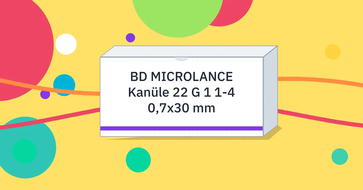 Symbolbild: Packung mit der Aufschrift BD MICROLANCE Kanüle 22 G 1 1-4 0,7x30 mm (PZN 03086947) – Verfügbarkeit und Bezug in Apotheken in Frankfurt am Main