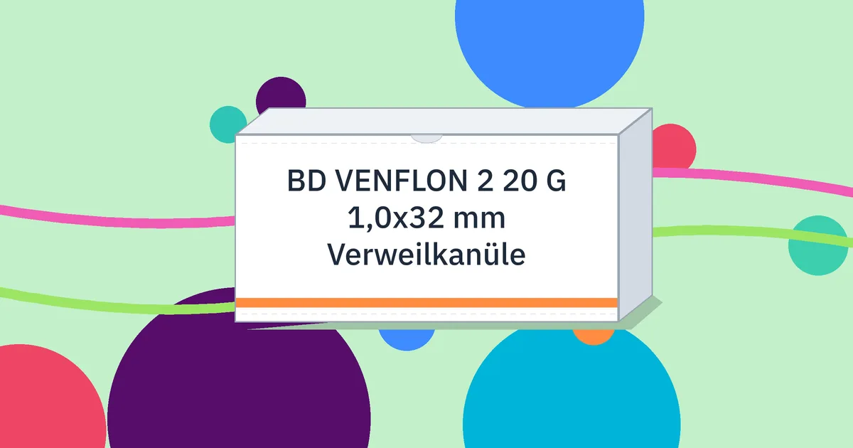 Symbolbild: Packung mit der Aufschrift BD VENFLON 2 20 G 1,0x32 mm Verweilkanüle (PZN 20046180) – Verfügbarkeit und Bezug in Apotheken in Frankfurt am Main