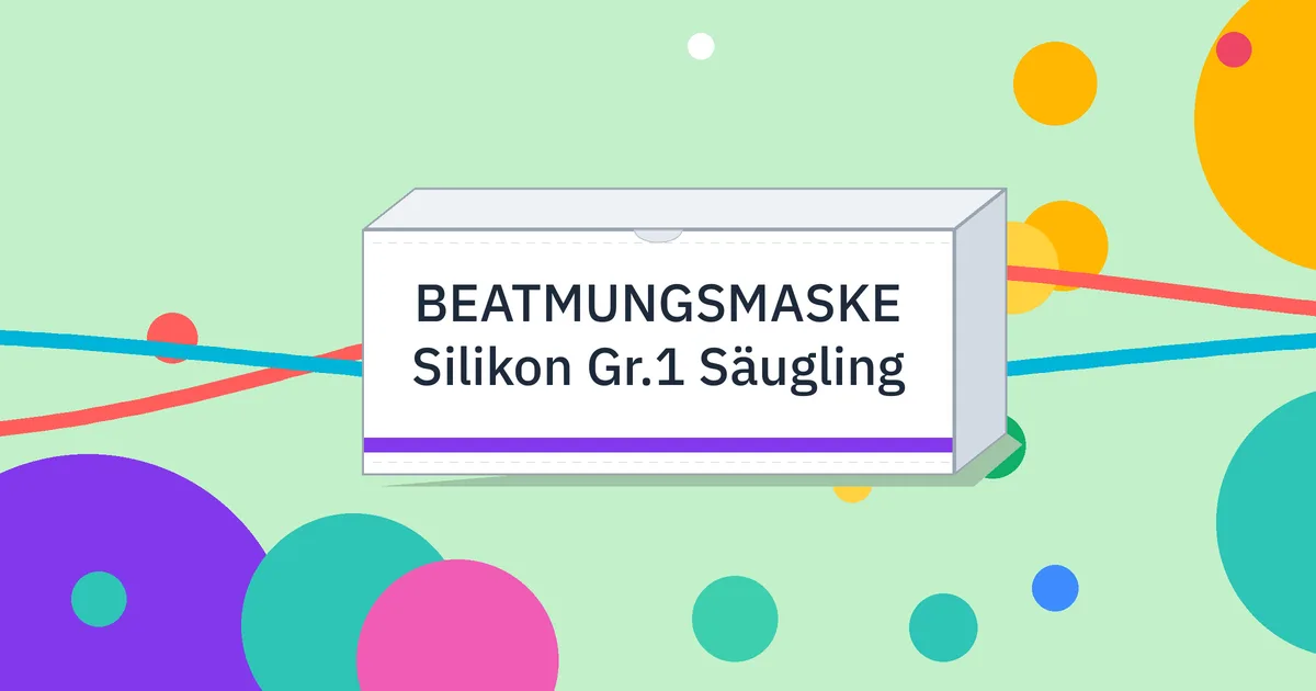 Symbolbild: Packung mit der Aufschrift BEATMUNGSMASKE Silikon Gr.1 Säugling (PZN 13365855) – Verfügbarkeit und Bezug in Apotheken in Frankfurt am Main