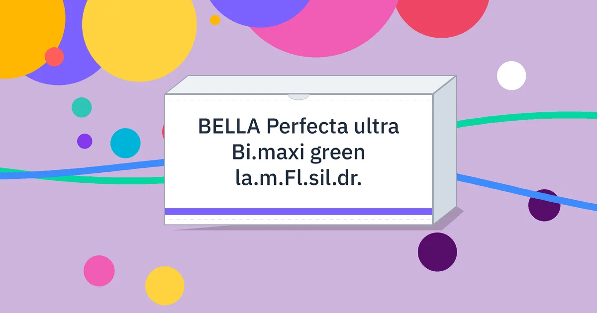 Symbolbild: Packung mit der Aufschrift BELLA Perfecta ultra Bi.maxi green la.m.Fl.sil.dr. (PZN 11276751) – Verfügbarkeit und Bezug in Apotheken in Frankfurt am Main