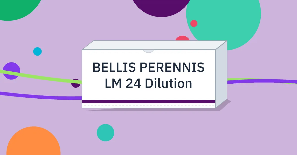 Symbolbild: Packung mit der Aufschrift BELLIS PERENNIS LM 24 Dilution (PZN 12791716) – Verfügbarkeit und Bezug in Apotheken in Frankfurt am Main