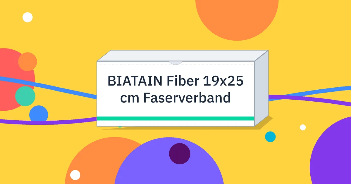 Symbolbild: Packung mit der Aufschrift BIATAIN Fiber 19x25 cm Faserverband (PZN 17270821) – Verfügbarkeit und Bezug in Apotheken in Frankfurt am Main