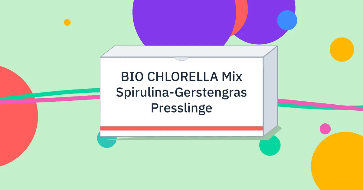Symbolbild: Packung mit der Aufschrift BIO CHLORELLA Mix Spirulina-Gerstengras Presslinge (PZN 18672585) – Verfügbarkeit und Bezug in Apotheken in Frankfurt am Main