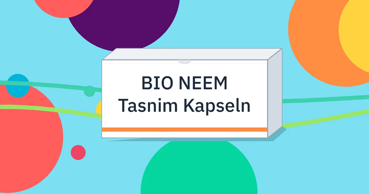 Symbolbild: Packung mit der Aufschrift BIO NEEM Tasnim Kapseln (PZN 17365881) – Verfügbarkeit und Bezug in Apotheken in Frankfurt am Main