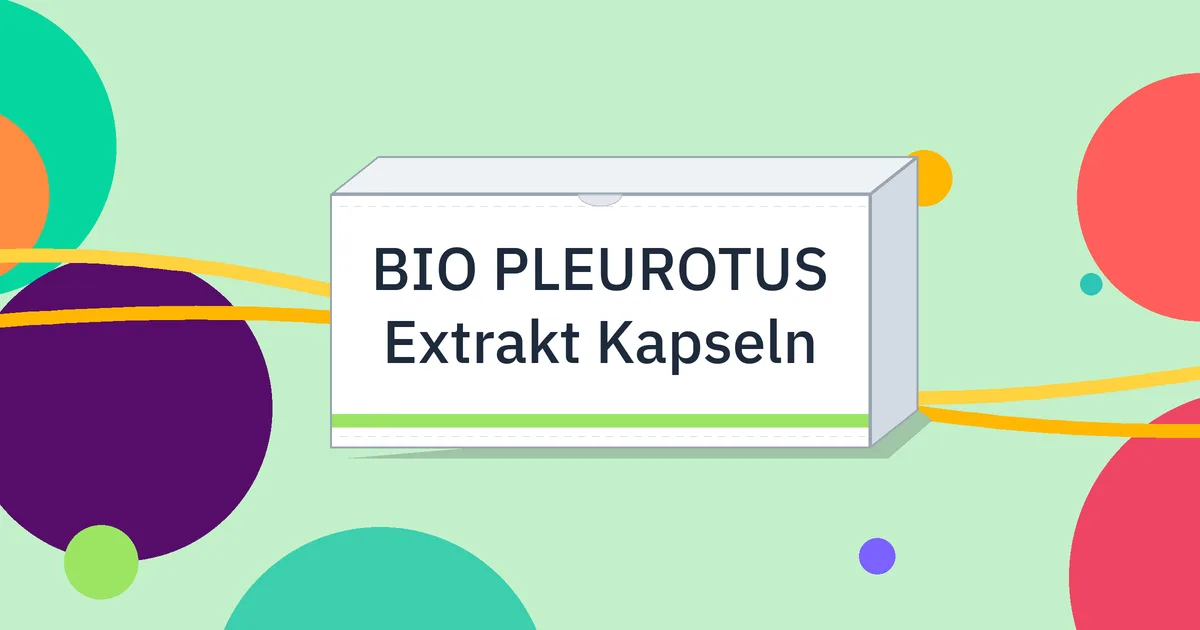 Symbolbild: Packung mit der Aufschrift BIO PLEUROTUS Extrakt Kapseln (PZN 17627045) – Verfügbarkeit und Bezug in Apotheken in Frankfurt am Main