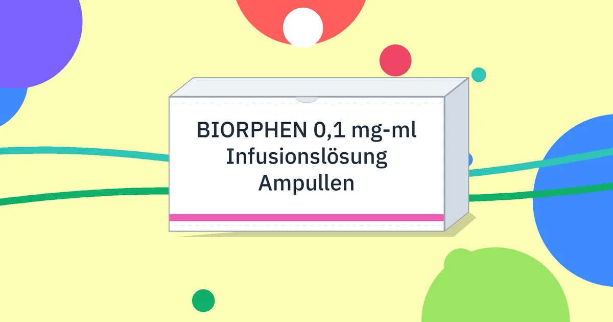 Symbolbild: Packung mit der Aufschrift BIORPHEN 0,1 mg-ml Infusionslösung Ampullen (PZN 12723703) – Verfügbarkeit und Bezug in Apotheken in Frankfurt am Main