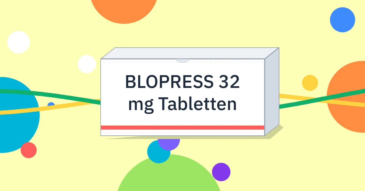 Symbolbild: Packung mit der Aufschrift BLOPRESS 32 mg Tabletten (PZN 13233705) – Verfügbarkeit und Bezug in Apotheken in Frankfurt am Main