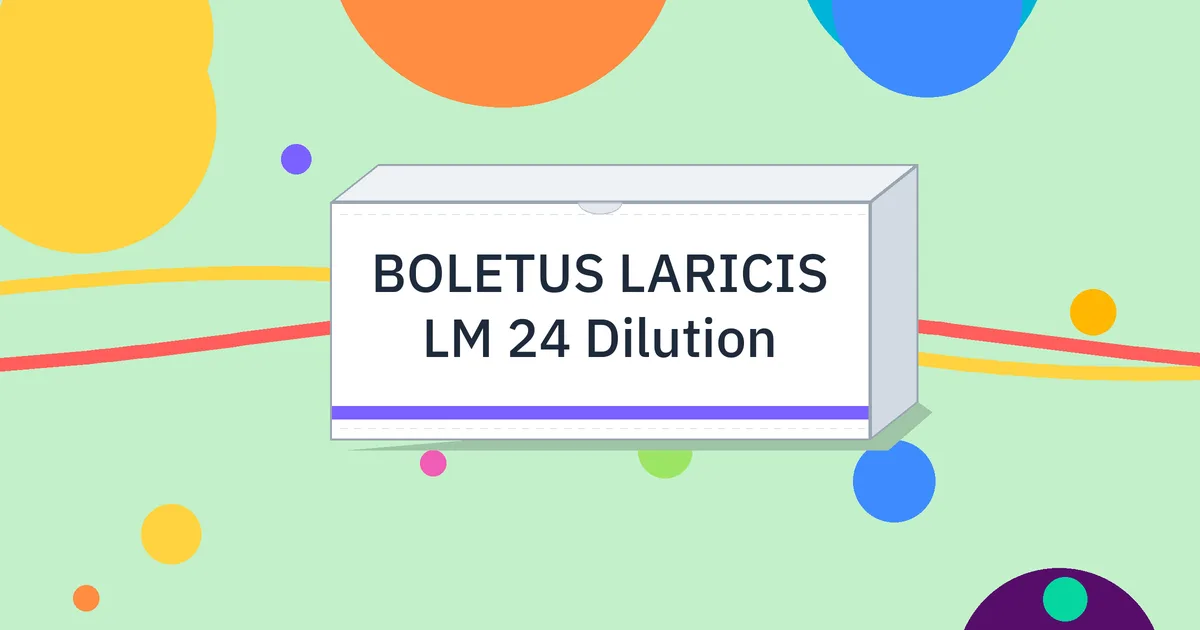 Symbolbild: Packung mit der Aufschrift BOLETUS LARICIS LM 24 Dilution (PZN 13391568) – Verfügbarkeit und Bezug in Apotheken in Frankfurt am Main