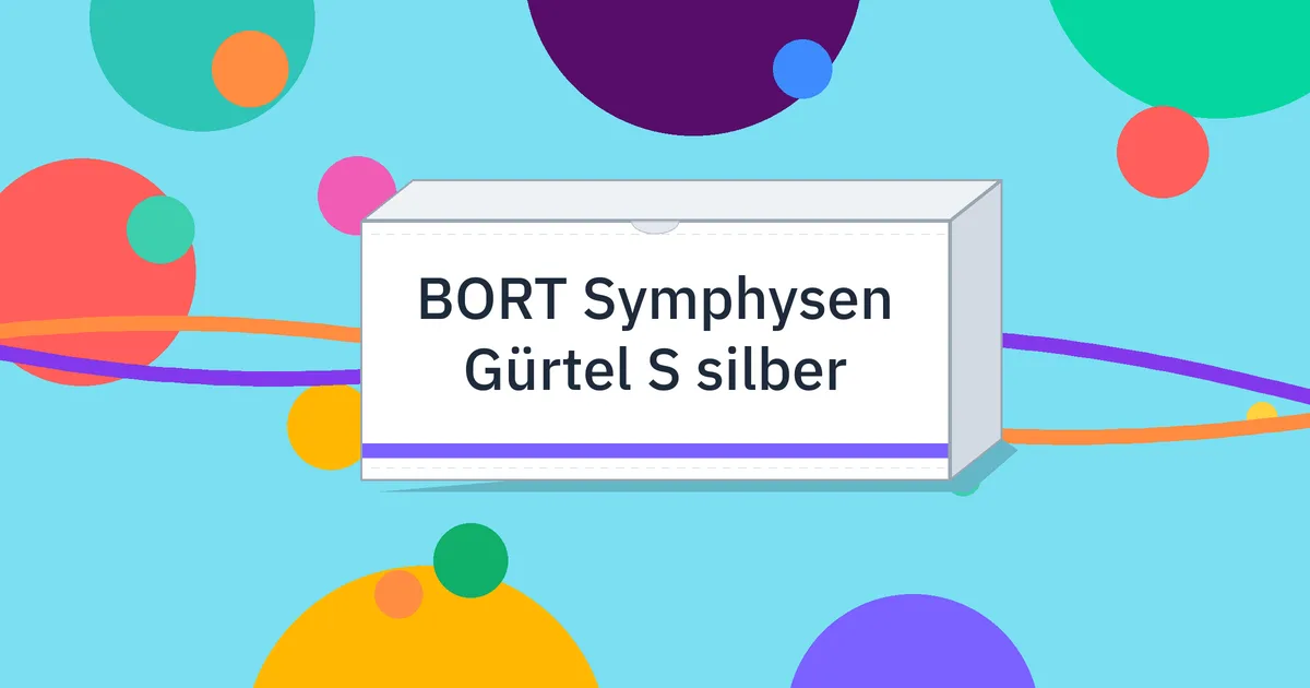 Symbolbild: Packung mit der Aufschrift BORT Symphysen Gürtel S silber (PZN 15256969) – Verfügbarkeit und Bezug in Apotheken in Frankfurt am Main