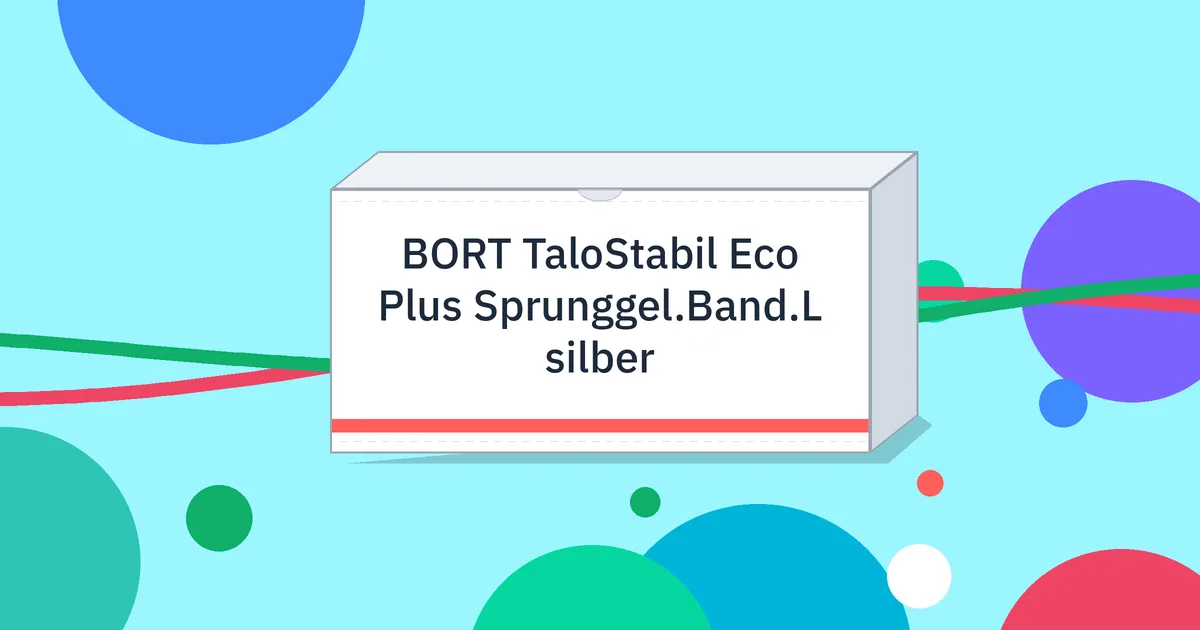 Symbolbild: Packung mit der Aufschrift BORT TaloStabil Eco Plus Sprunggel.Band.L silber (PZN 19111038) – Verfügbarkeit und Bezug in Apotheken in Frankfurt am Main