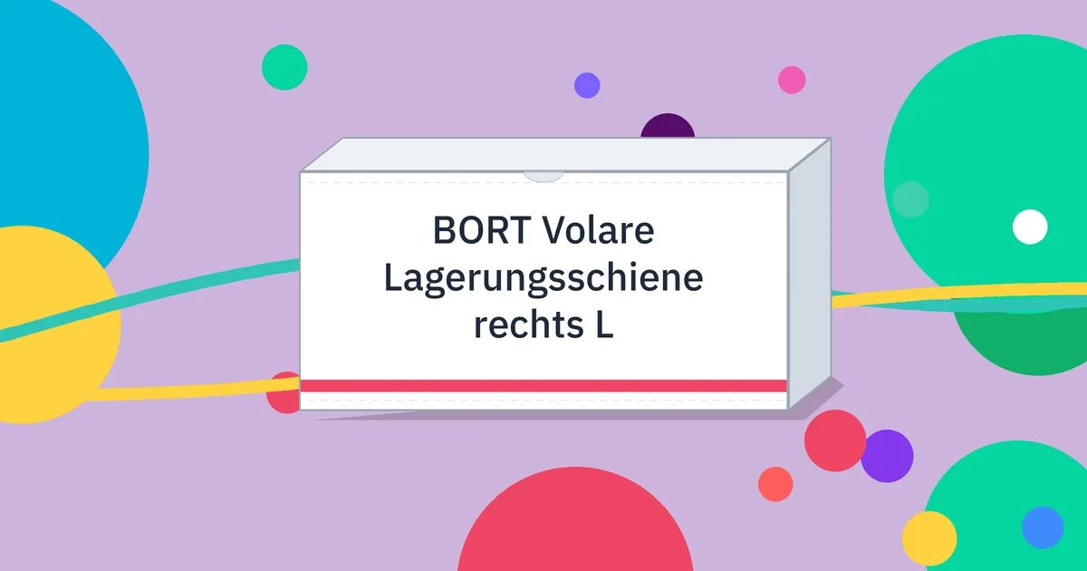 Symbolbild: Packung mit der Aufschrift BORT Volare Lagerungsschiene rechts L (PZN 06157300) – Verfügbarkeit und Bezug in Apotheken in Frankfurt am Main