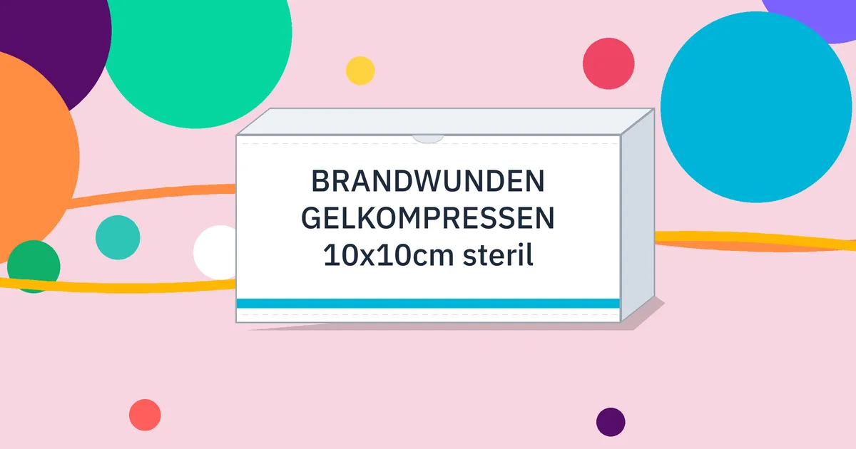Symbolbild: Packung mit der Aufschrift BRANDWUNDEN GELKOMPRESSEN 10x10cm steril (PZN 09290873) – Verfügbarkeit und Bezug in Apotheken in Frankfurt am Main