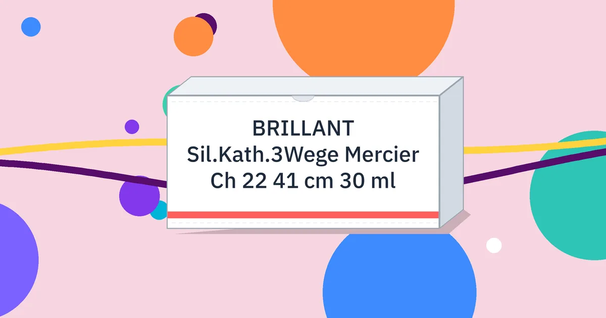 Symbolbild: Packung mit der Aufschrift BRILLANT Sil.Kath.3Wege Mercier Ch 22 41 cm 30 ml (PZN 07114008) – Verfügbarkeit und Bezug in Apotheken in Frankfurt am Main