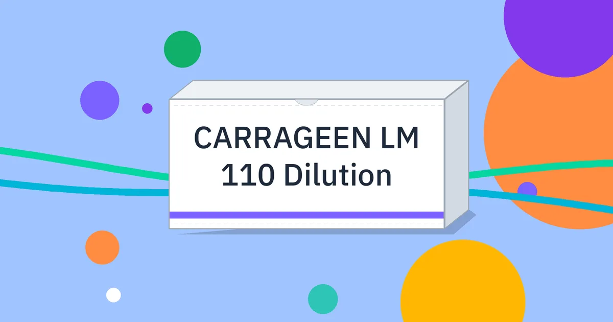 Symbolbild: Packung mit der Aufschrift CARRAGEEN LM 110 Dilution (PZN 13431339) – Verfügbarkeit und Bezug in Apotheken in Frankfurt am Main