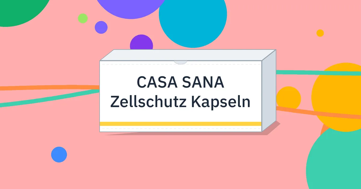 Symbolbild: Packung mit der Aufschrift CASA SANA Zellschutz Kapseln (PZN 16925409) – Verfügbarkeit und Bezug in Apotheken in Frankfurt am Main
