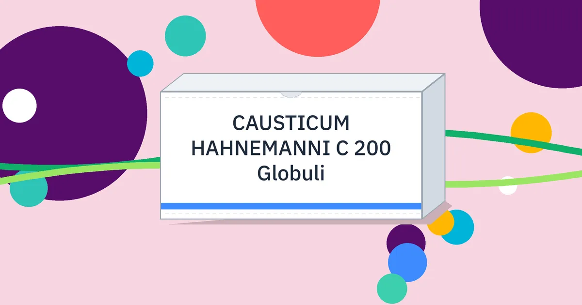 Symbolbild: Packung mit der Aufschrift CAUSTICUM HAHNEMANNI C 200 Globuli (PZN 13718420) – Verfügbarkeit und Bezug in Apotheken in Frankfurt am Main