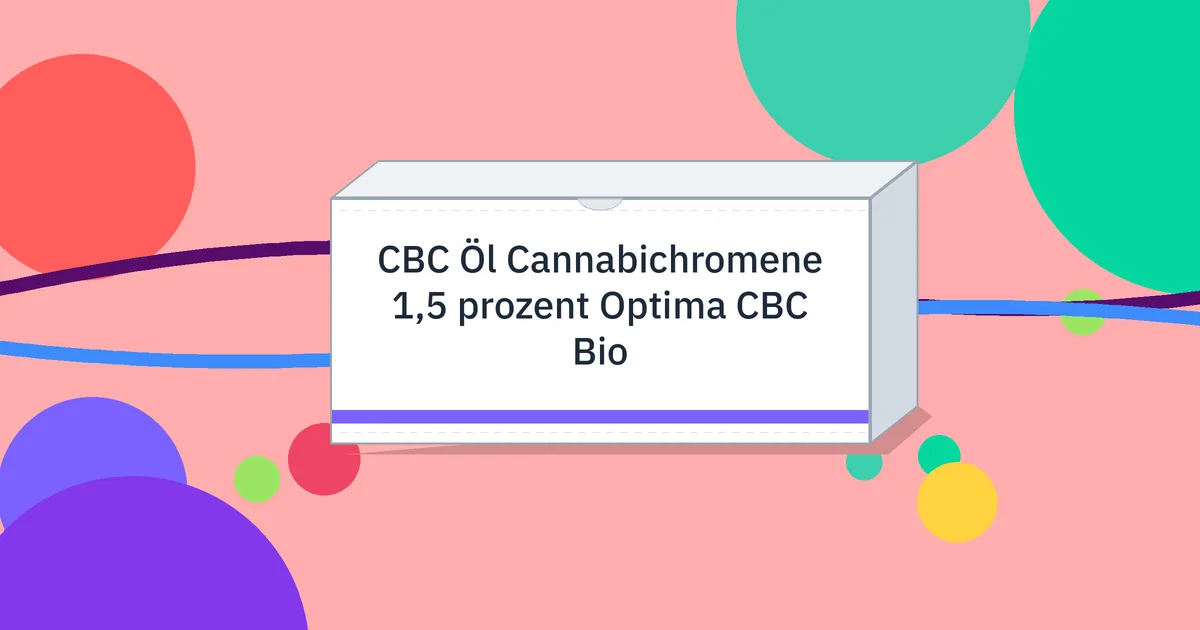 Symbolbild: Packung mit der Aufschrift CBC Öl Cannabichromene 1,5 prozent Optima CBC Bio (PZN 16206548) – Verfügbarkeit und Bezug in Apotheken in Frankfurt am Main