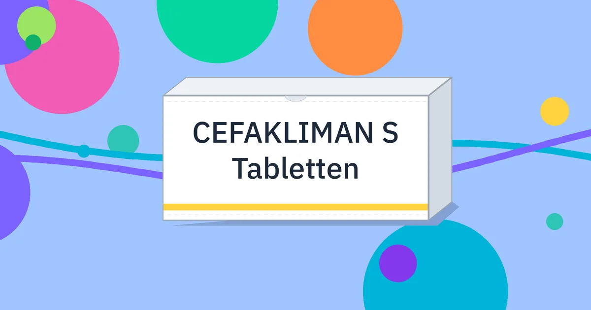 Symbolbild: Packung mit der Aufschrift CEFAKLIMAN S Tabletten (PZN 04041355) – Verfügbarkeit und Bezug in Apotheken in Frankfurt am Main