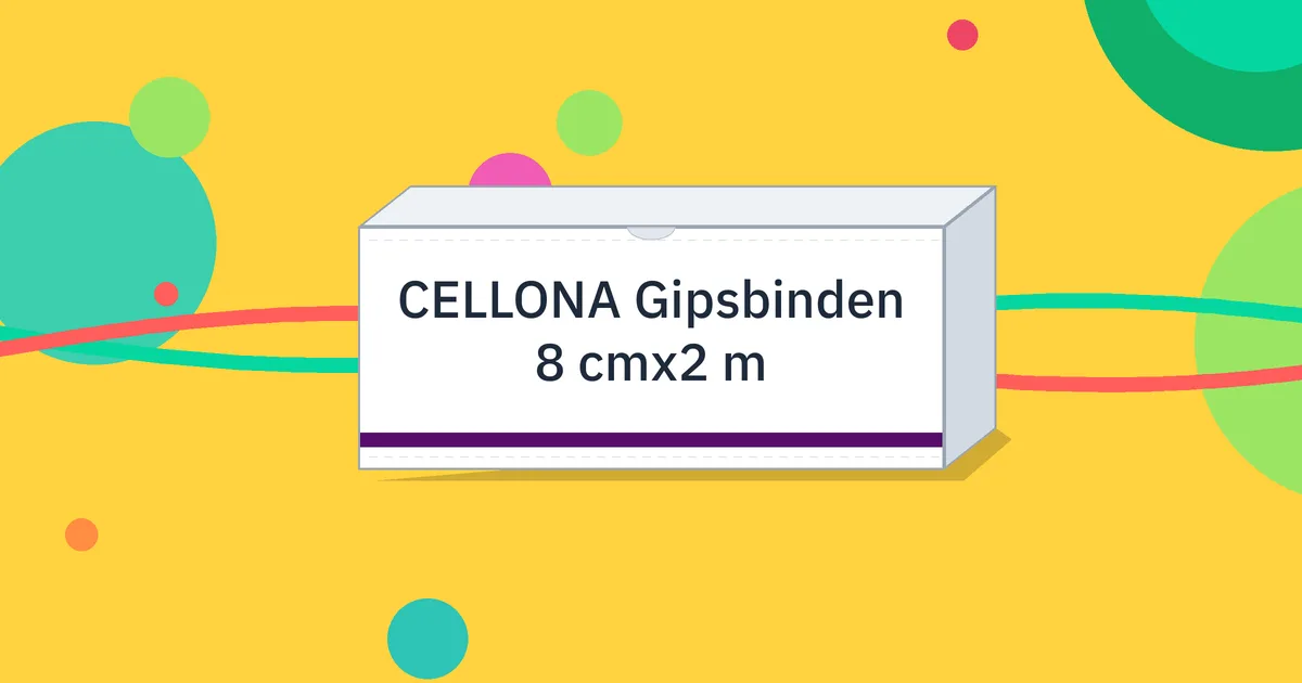 Symbolbild: Packung mit der Aufschrift CELLONA Gipsbinden 8 cmx2 m (PZN 00191566) – Verfügbarkeit und Bezug in Apotheken in Frankfurt am Main