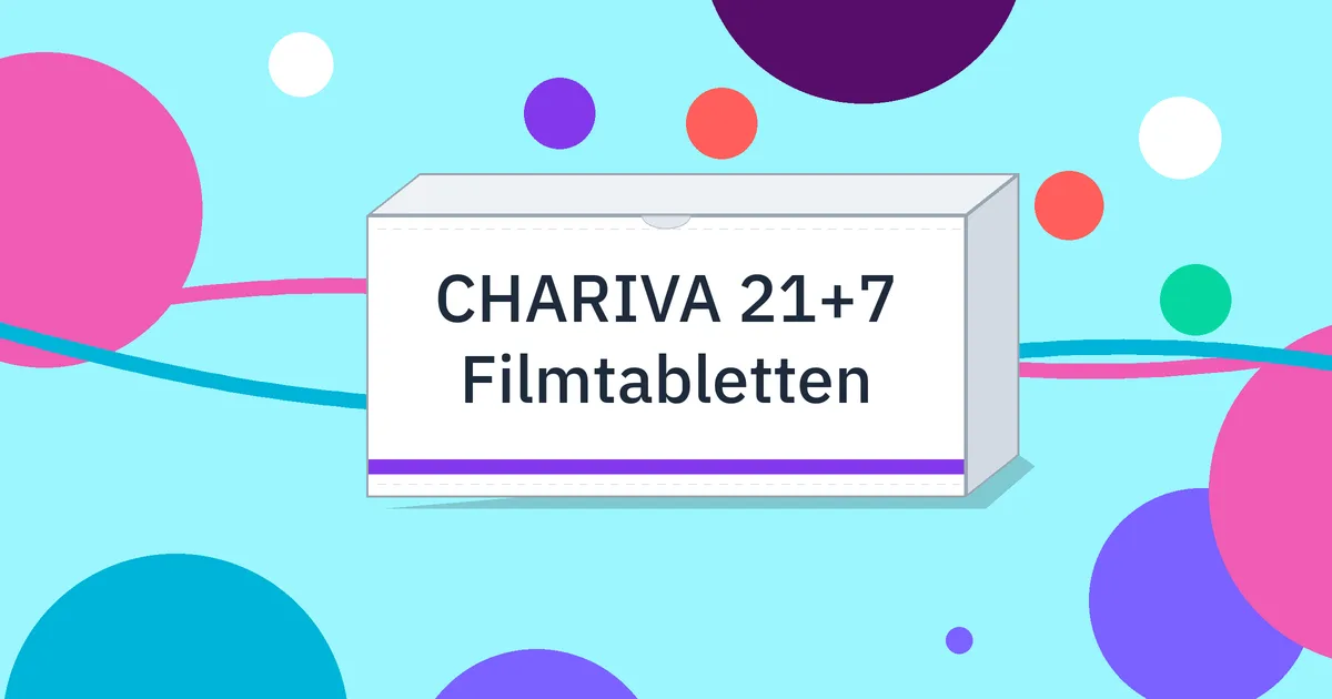 Symbolbild: Packung mit der Aufschrift CHARIVA 21+7 Filmtabletten (PZN 09505196) – Verfügbarkeit und Bezug in Apotheken in Frankfurt am Main