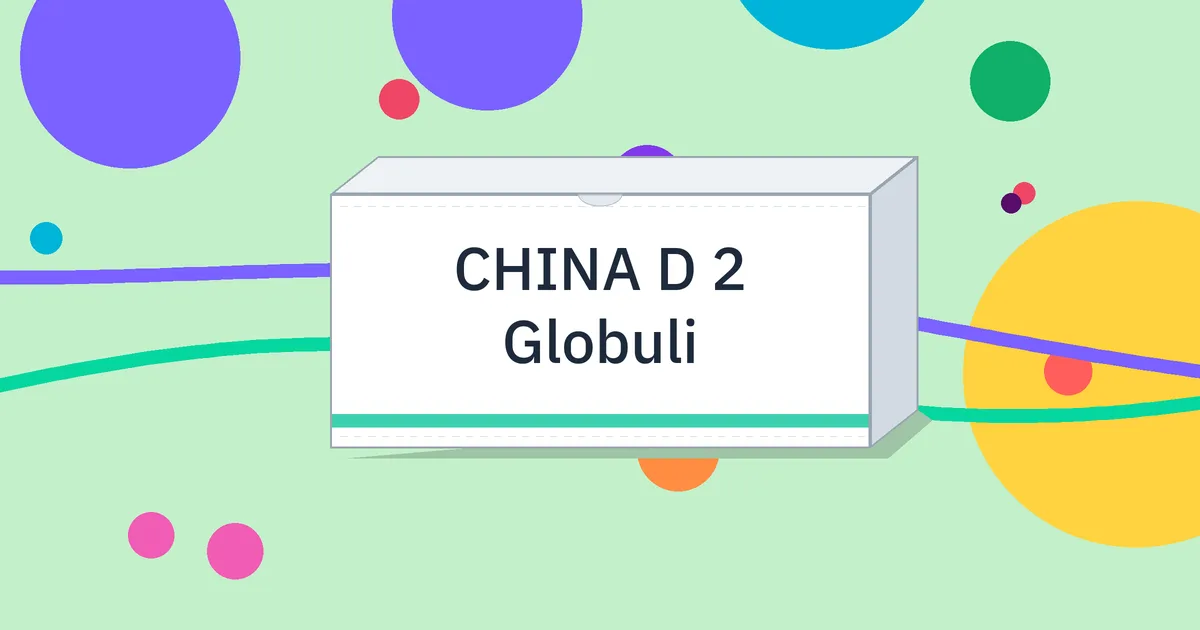 Symbolbild: Packung mit der Aufschrift CHINA D 2 Globuli (PZN 01765348) – Verfügbarkeit und Bezug in Apotheken in Frankfurt am Main